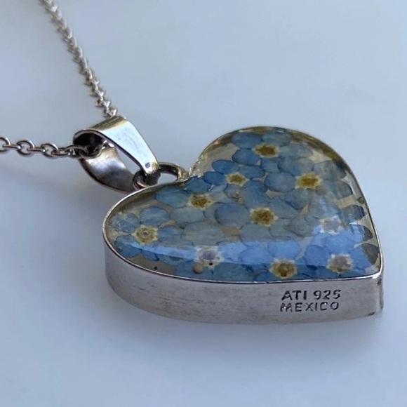 Vintage | Jewelry | Ati Mexico 925 Dried Flower Pendant Necklace | Poshmark